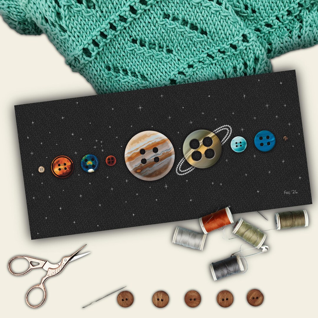 Printable Button Solar System Greeting Card, Grandma’s Universe ...
