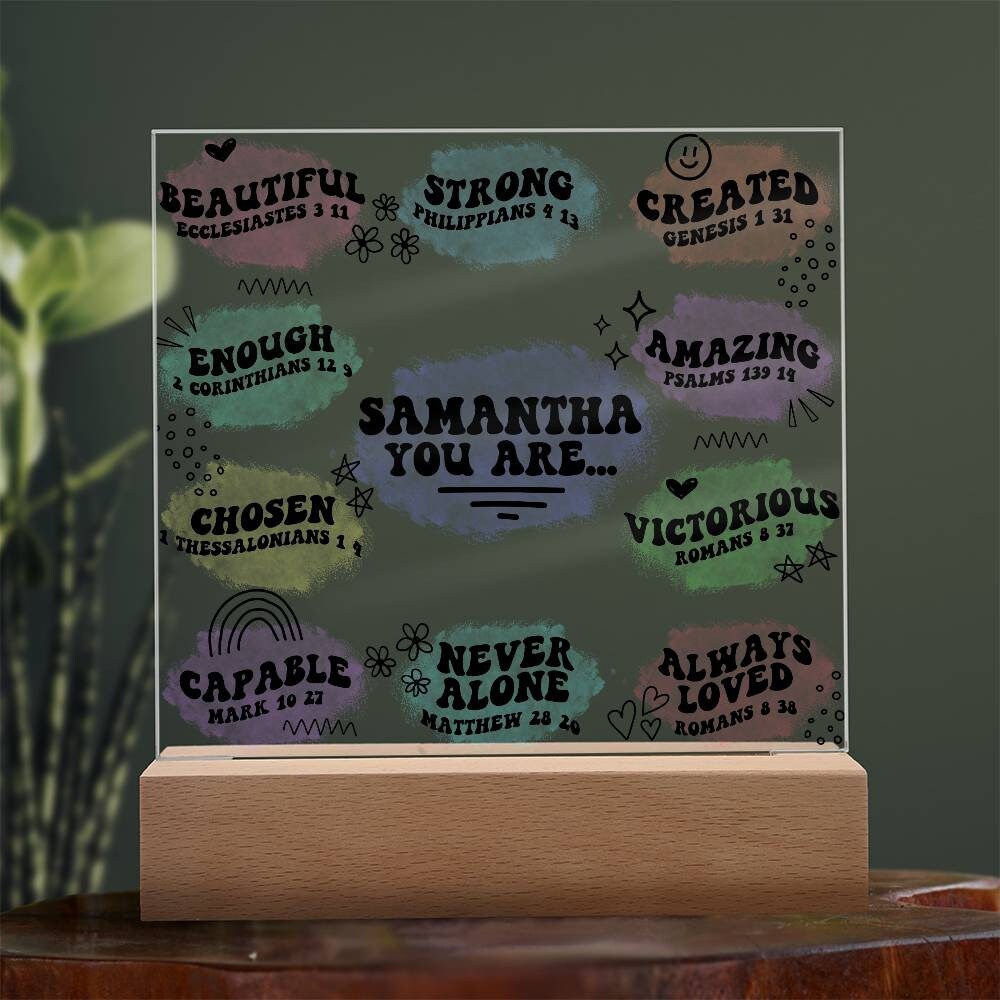 Personalized Bible Affirmations Sign Bible Verse LED Light - Etsy