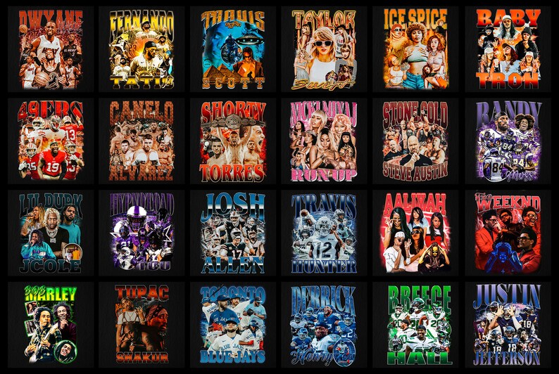 100 Bootleg Designs Mega Bundle, T-shirt Designs Budle, Hip Hop Design ...