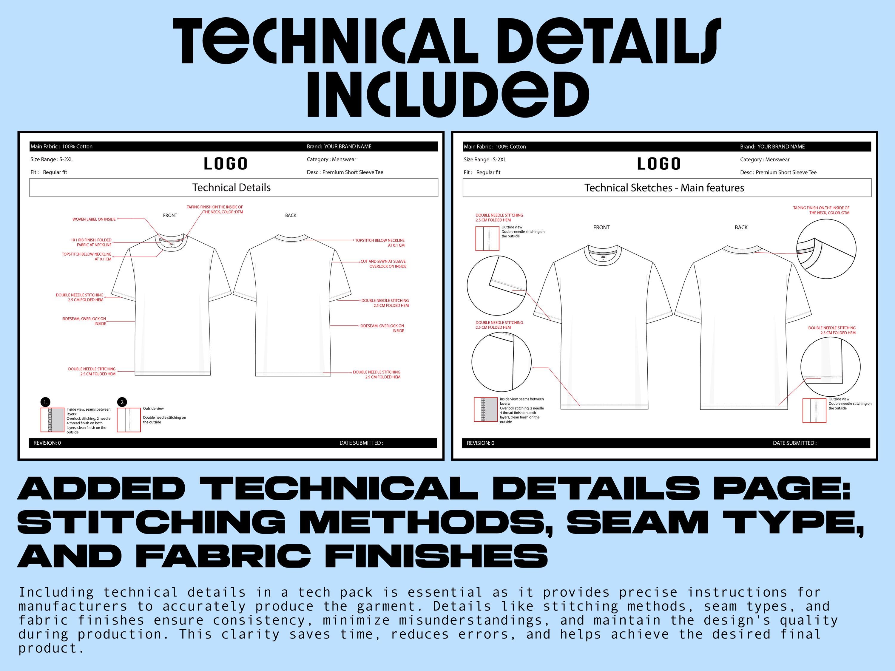 Fashion Tech Pack Template | Streetwear Tech-pack | Ai. PDF Regular Fit ...