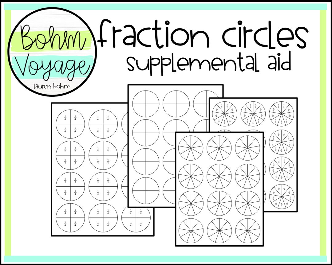 Supplemental Aid - Fraction Circles DIGITAL - Etsy