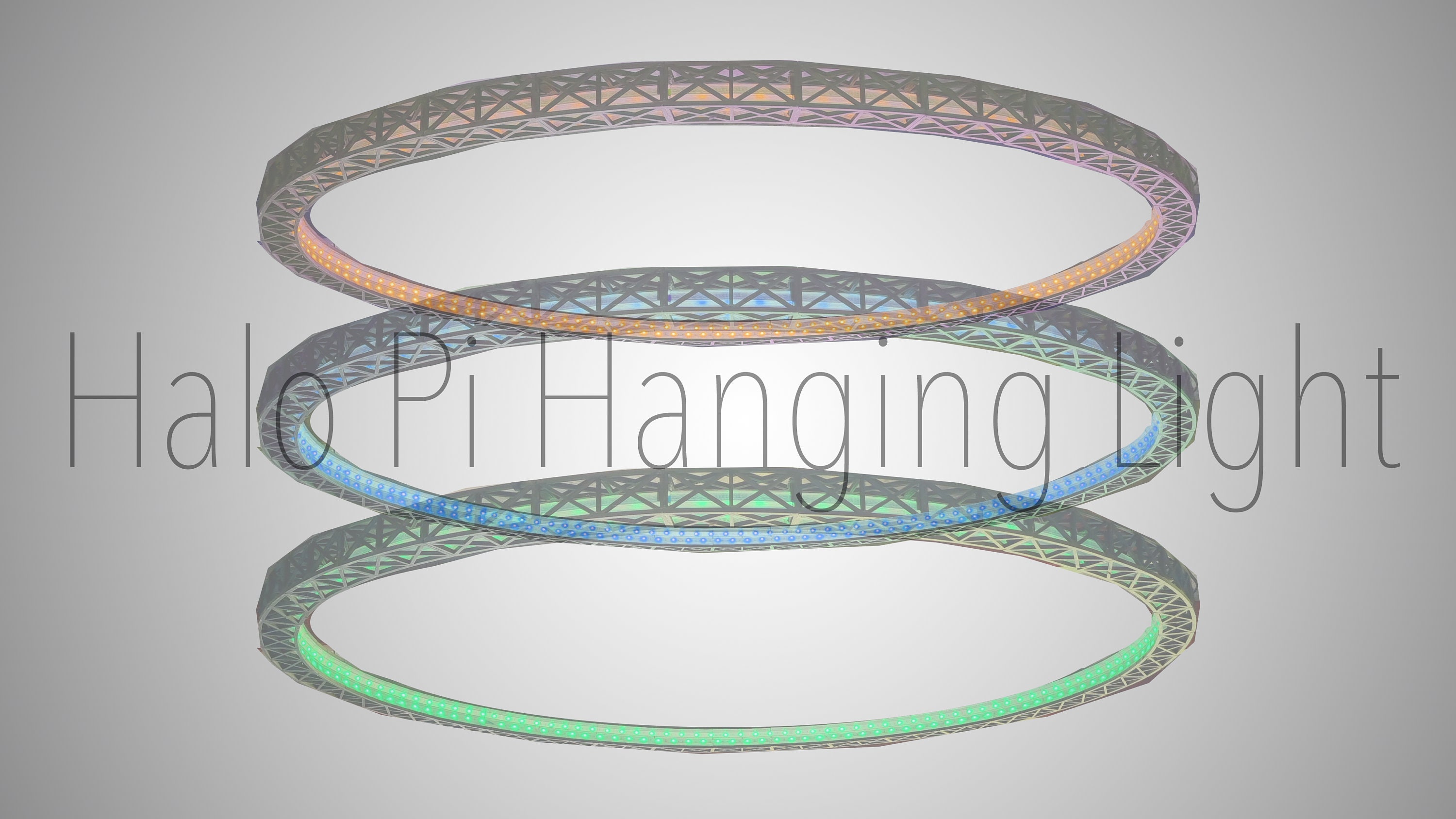Huge 3D Printed Halo Pi Lamp - Modern Industrial Hanging Light 1 Meter ...