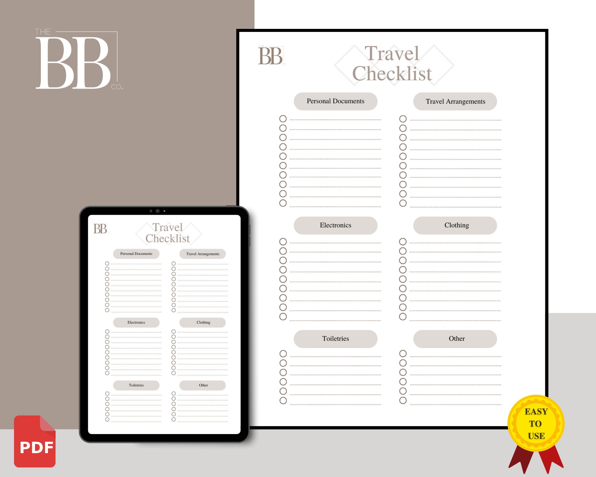 Travel Checklist | Packing List Sheet | Printable Vacation Template - Etsy