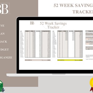 52 Week Savings Tracker | Excel Template Form | Personal Finance ...