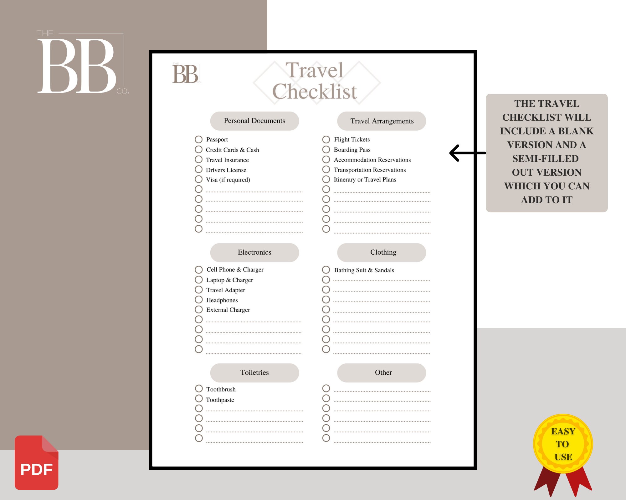 Travel Checklist | Packing List Sheet | Printable Vacation Template - Etsy