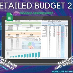 Budget Planner Google Sheets 2024 - Detailed Monthly Budget Planner ...