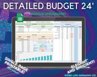 Budget Planner Google Sheets 2024 - Simple Monthly Budget Planner ...