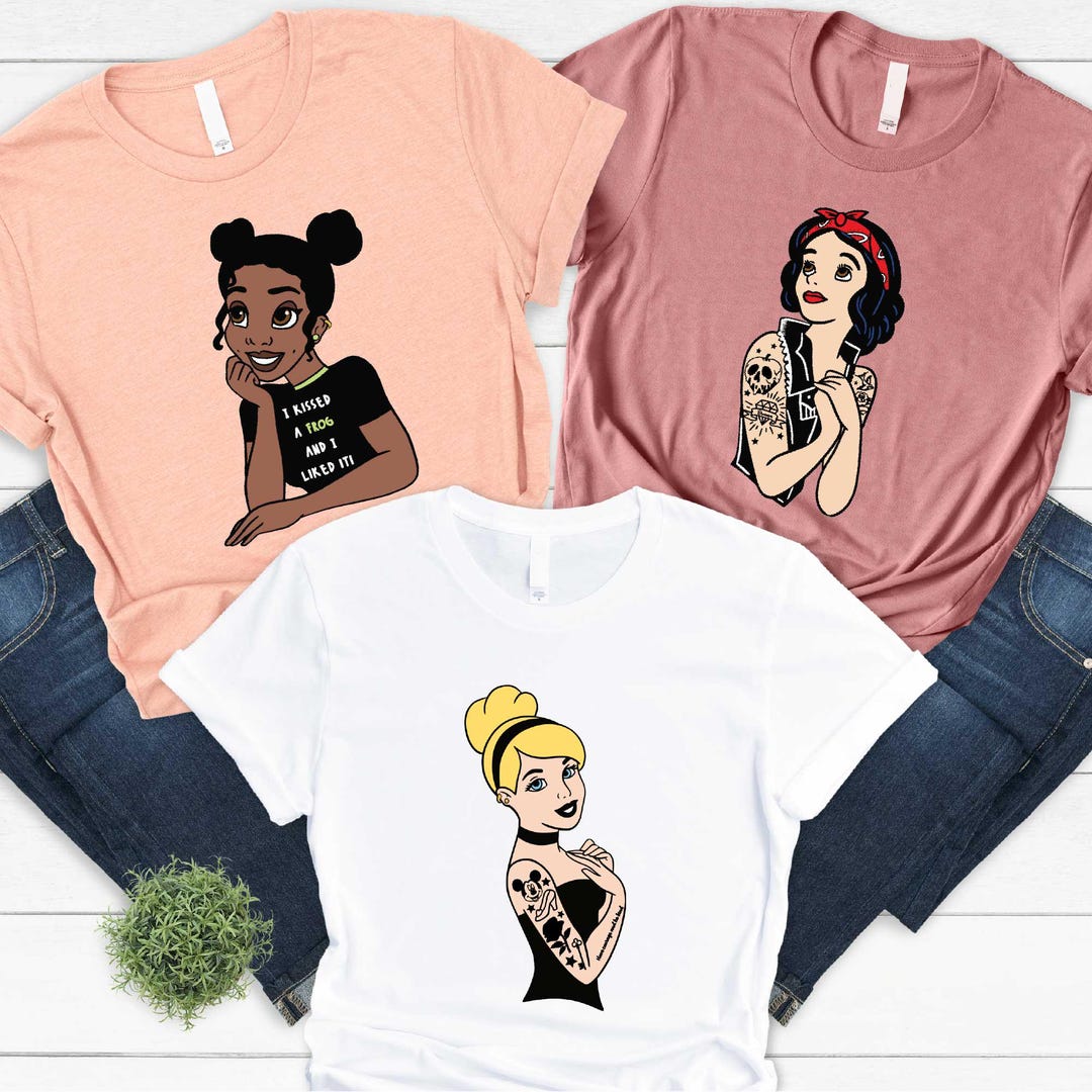 Disney Rocker Princess Shirt, Tattoo Disney Matching Shirt, Disney ...