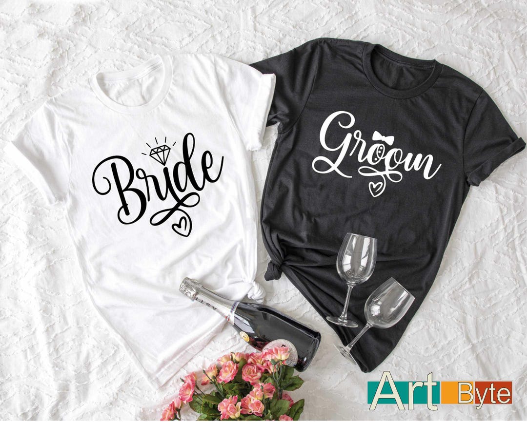 Bride and Groom Shirt, Bride and Groom EST 2025 Shirt, Matching Bride ...