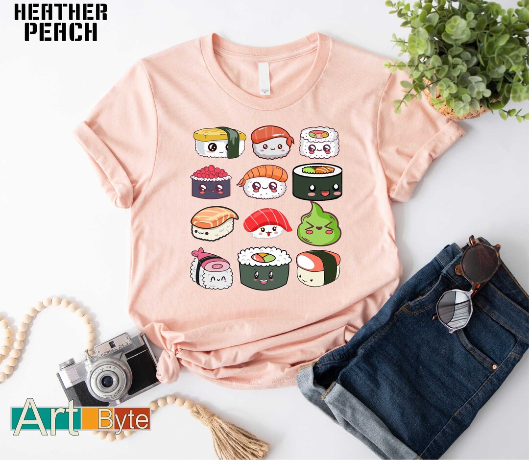 Sushi Shirt, Sushi Lover Gift Shirt, Japanese Food Lover Shirt, Kawaii ...