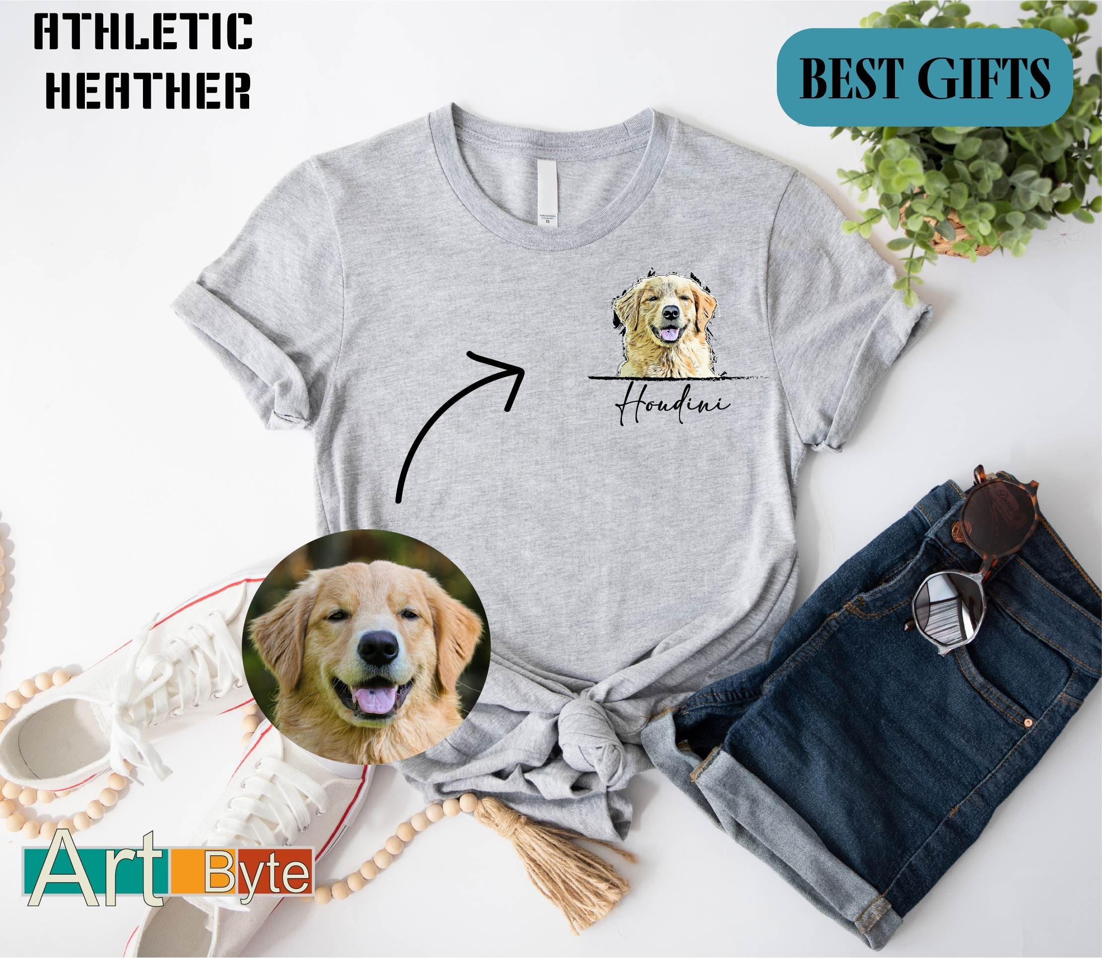 Custom Pet Shirt, Cartoon Effect for Pet Tee, Personalized Pet Photo ...