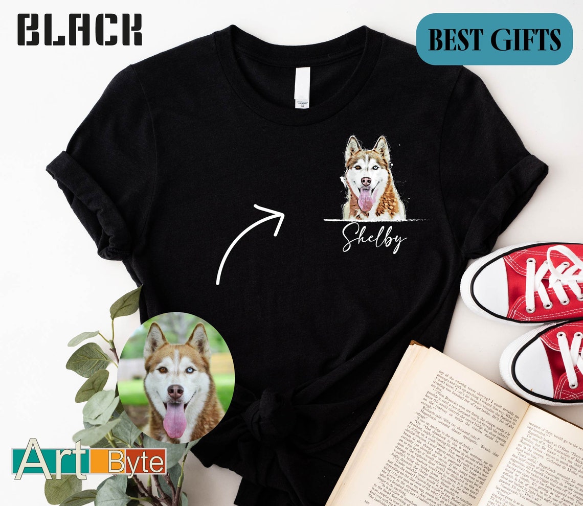Custom Pet Shirt, Cartoon Effect for Pet Tee, Personalized Pet Photo ...