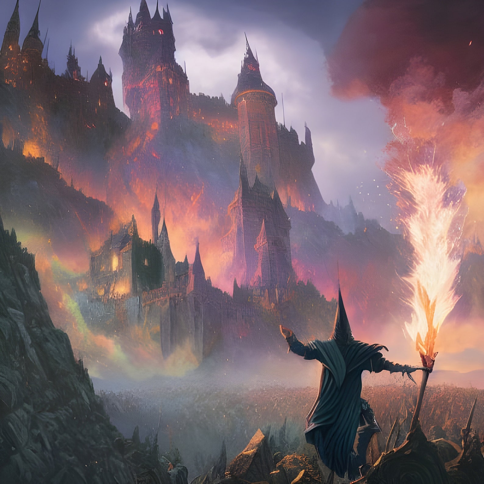 Wizard Tries in Vain to Save the Castle - Digital Download - Etsy