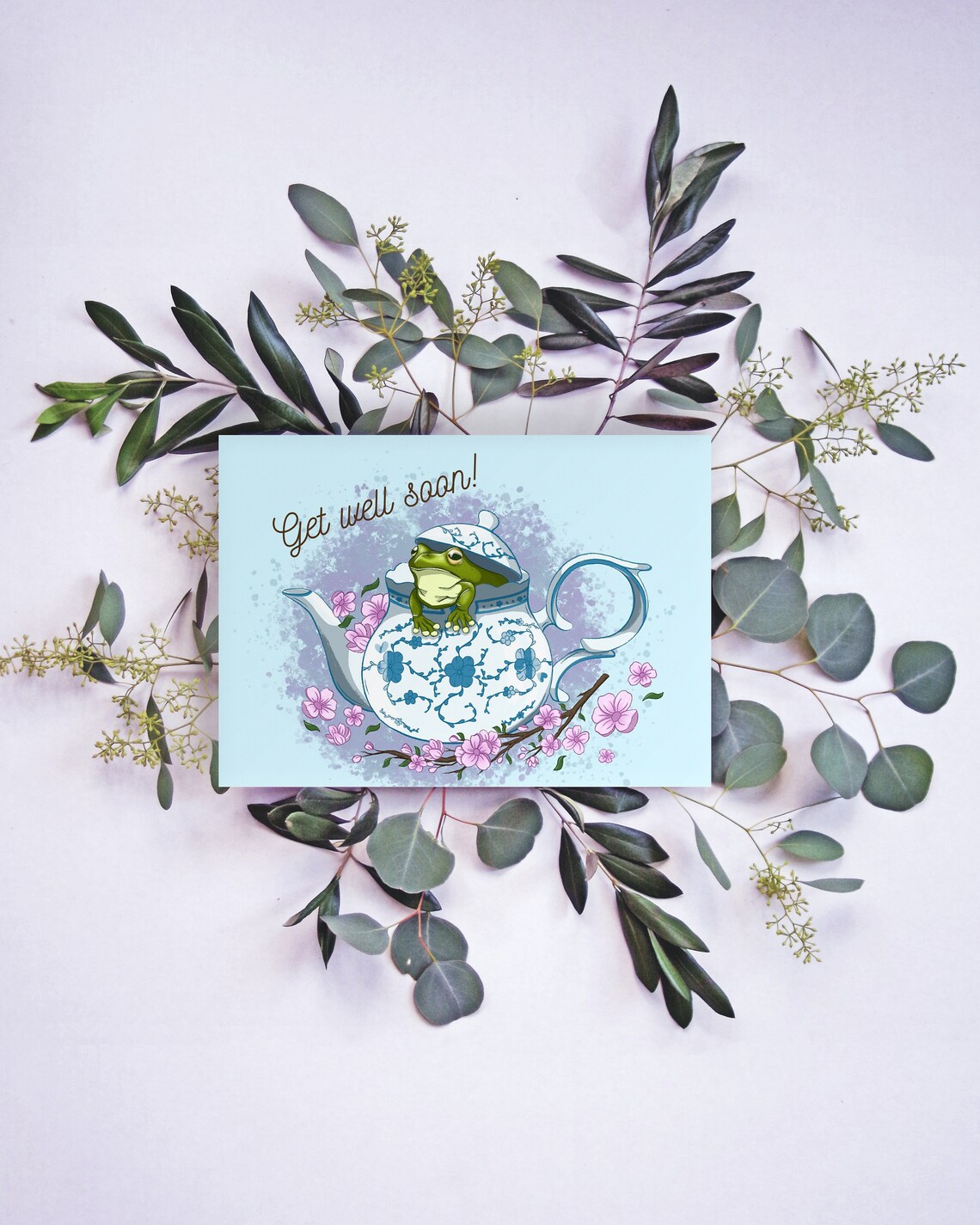 Printable Get Well Soon Card Frog in Teapot Card Digital - Etsy Canada