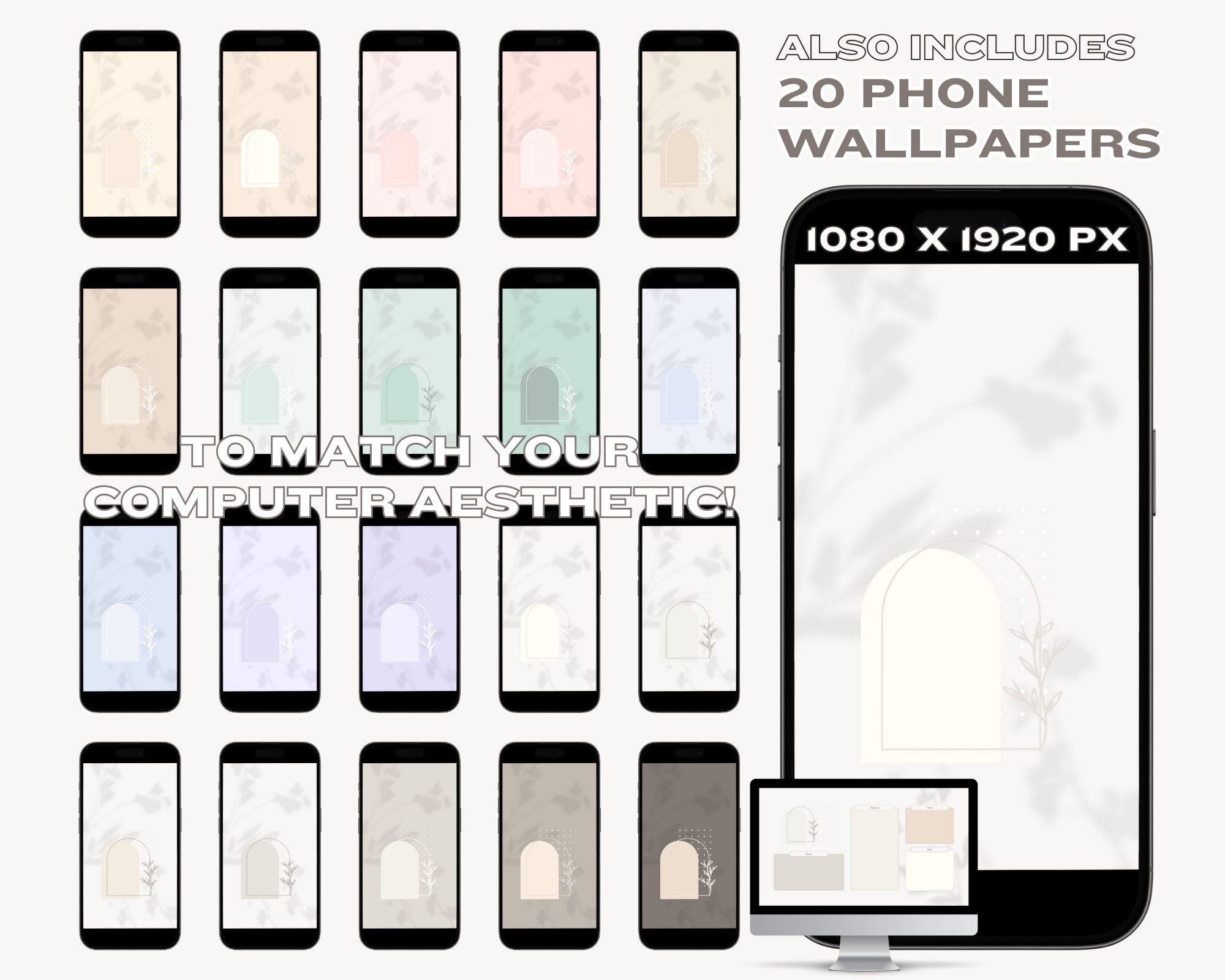 Pastel Mac Folder Icons & Wallpaper Bundle Minimalist - Etsy