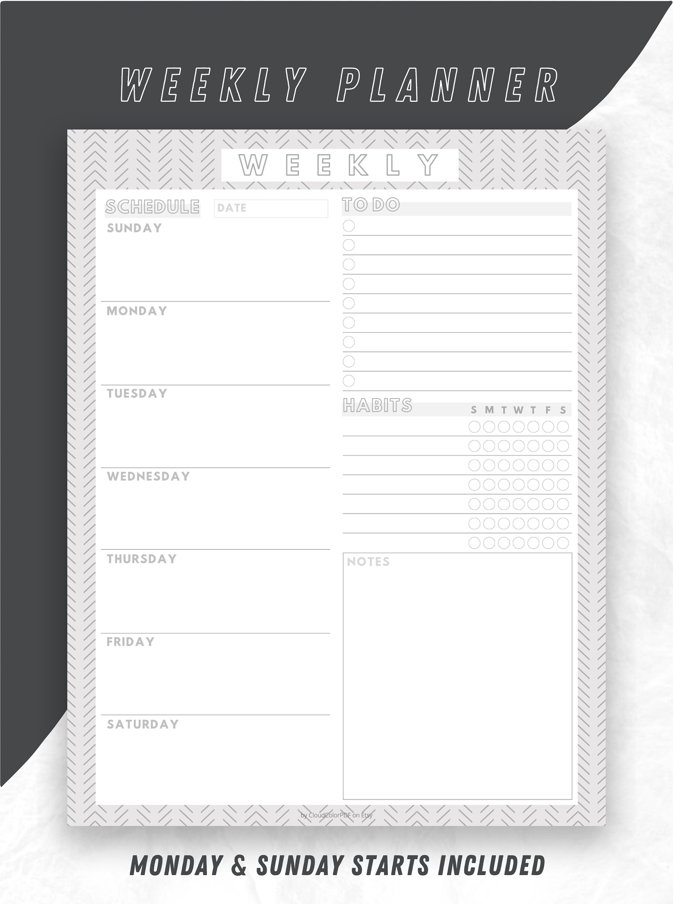 Printable Daily Planner, Weekly Planner, Monthly Planner, Printable ...