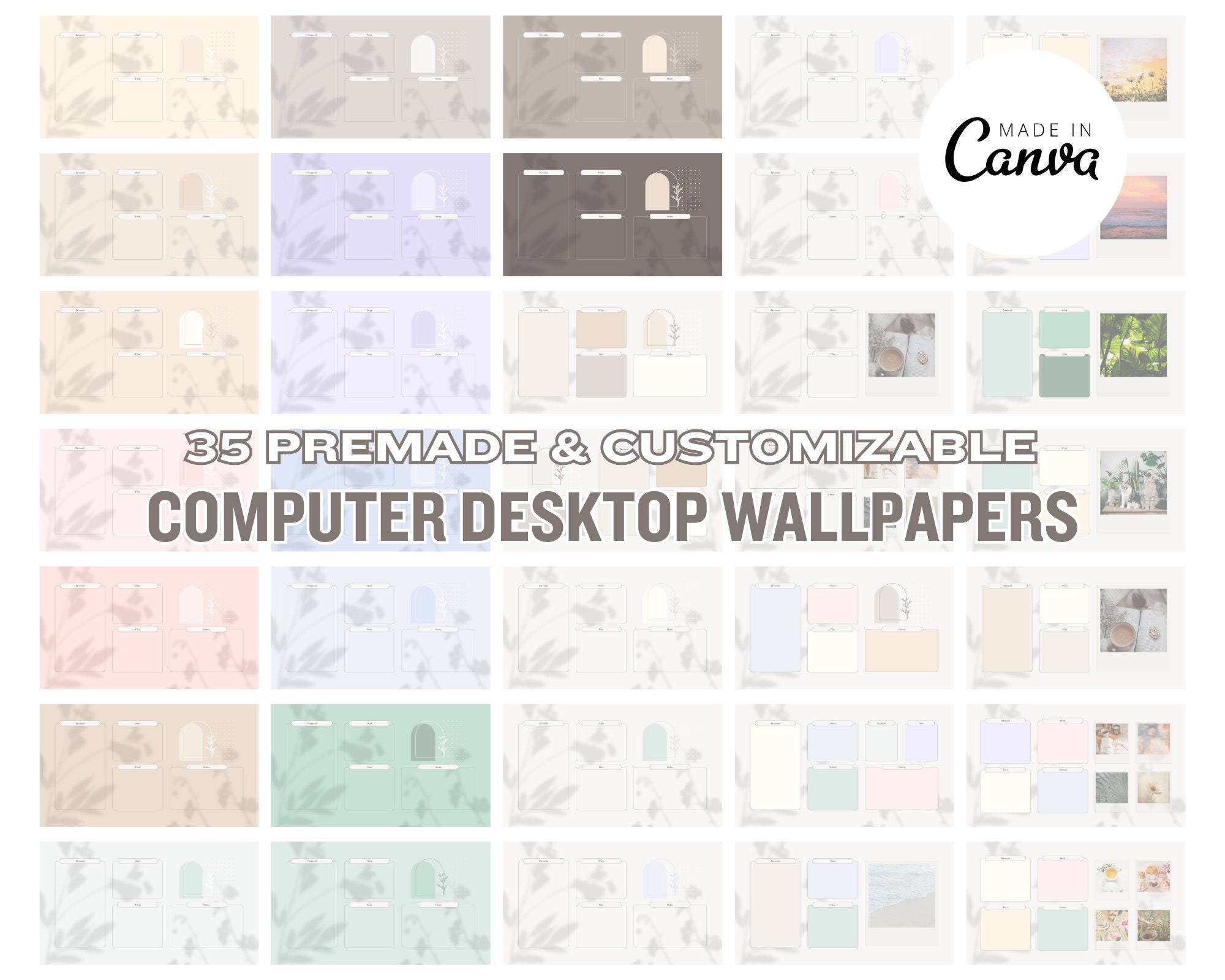 Pastel Mac Folder Icons & Wallpaper Bundle Minimalist - Etsy