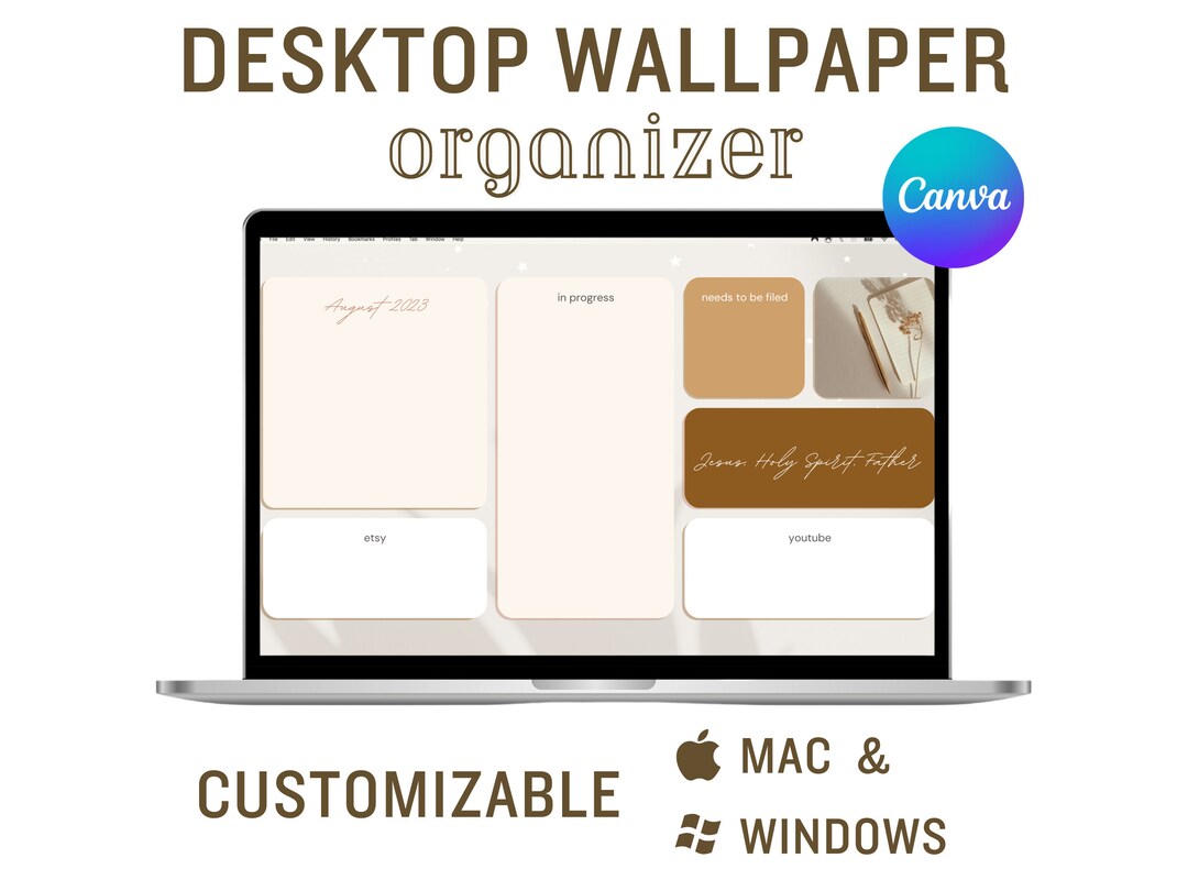 Editable Wall Paper Template, Canva Template, Minimalist Wall Paper for ...