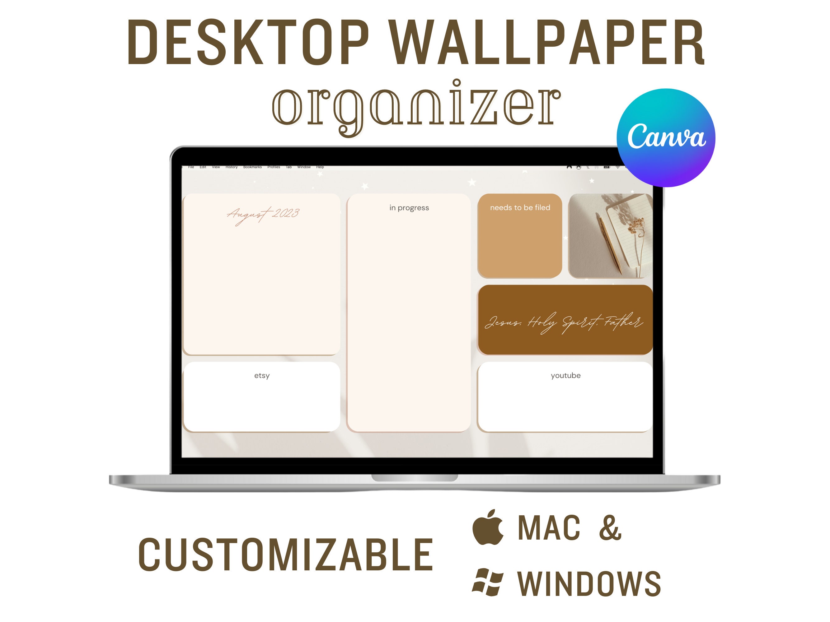 Editable Wall Paper Template, Canva Template, Minimalist Wall Paper for ...