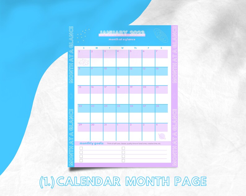 Canva Planner Printable Planner Templates Canva Planner Blue Digital ...