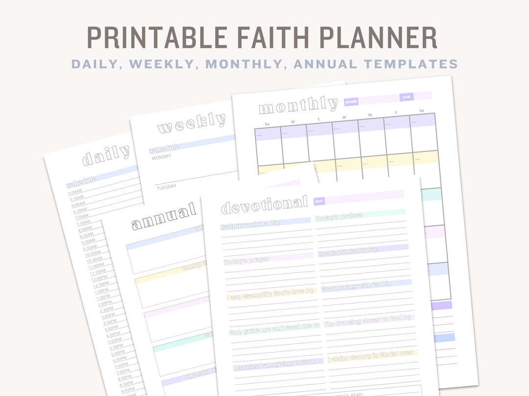 Printable Faith Planner Christian Planner Printable Planner Templates ...