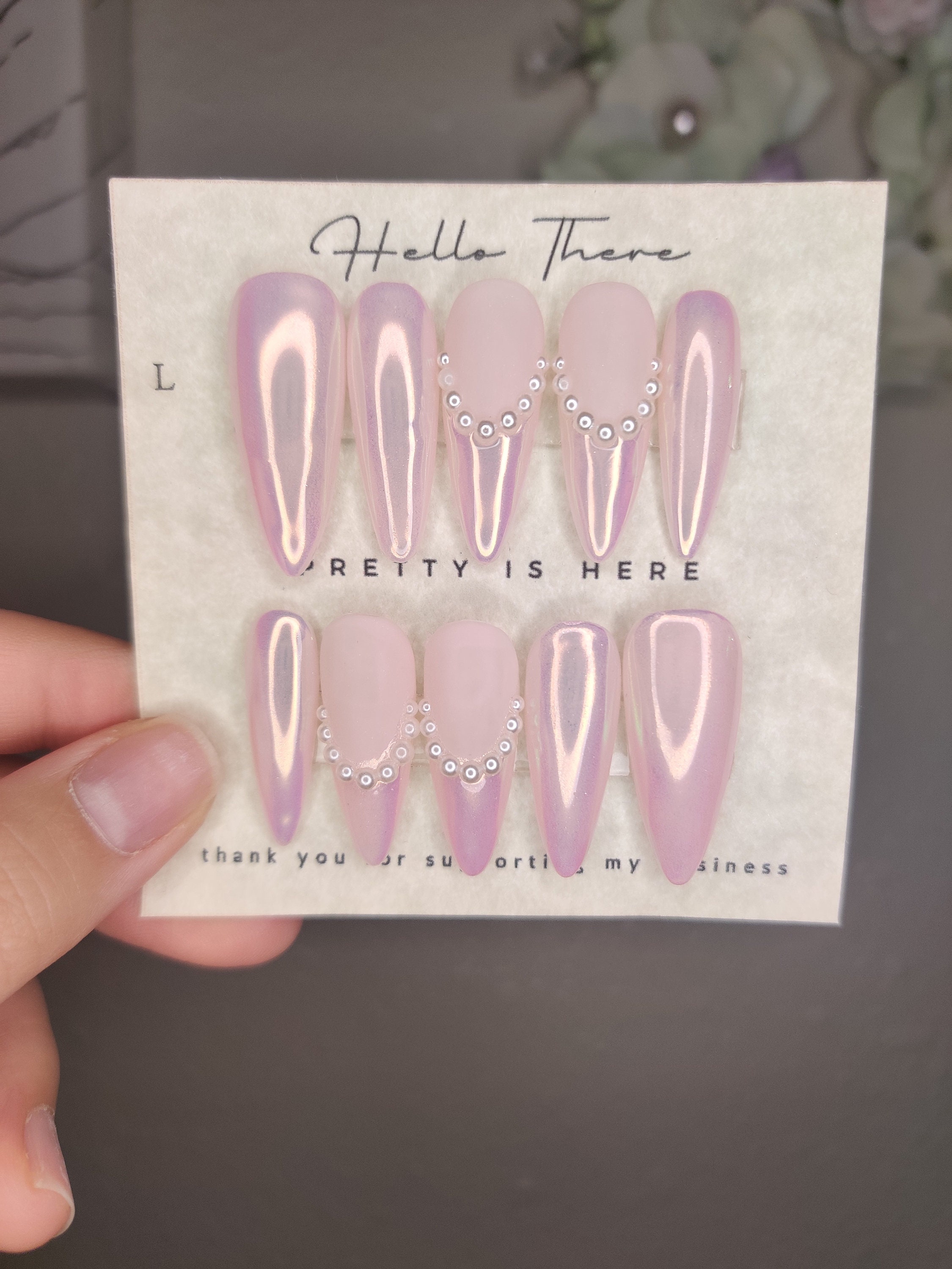 Ariel's First Date, Mermaid Wedding Nails, Classy Pink Chrome & Pearls ...