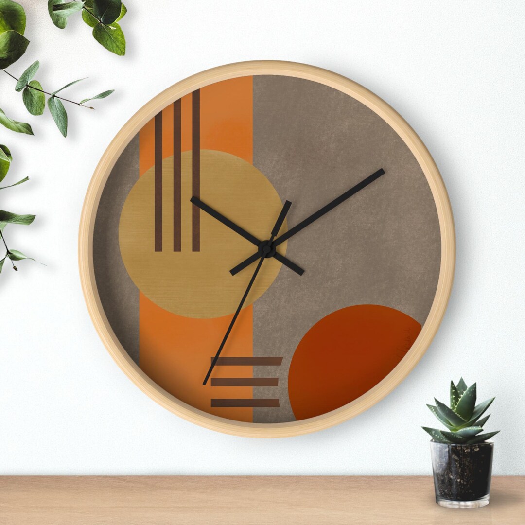 Mid Century Modern, Geometric Wall Clock, Modern Abstract Art Decor ...