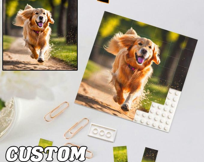 Custom Building Brick Heart Shaped Personalized Photo Block Puzzle ...