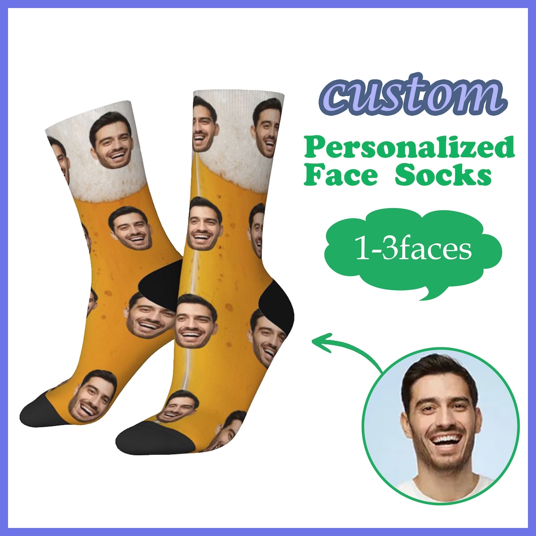 Wacky Beer Custom Face Socks With Picture,personalized Socks With Photo ...
