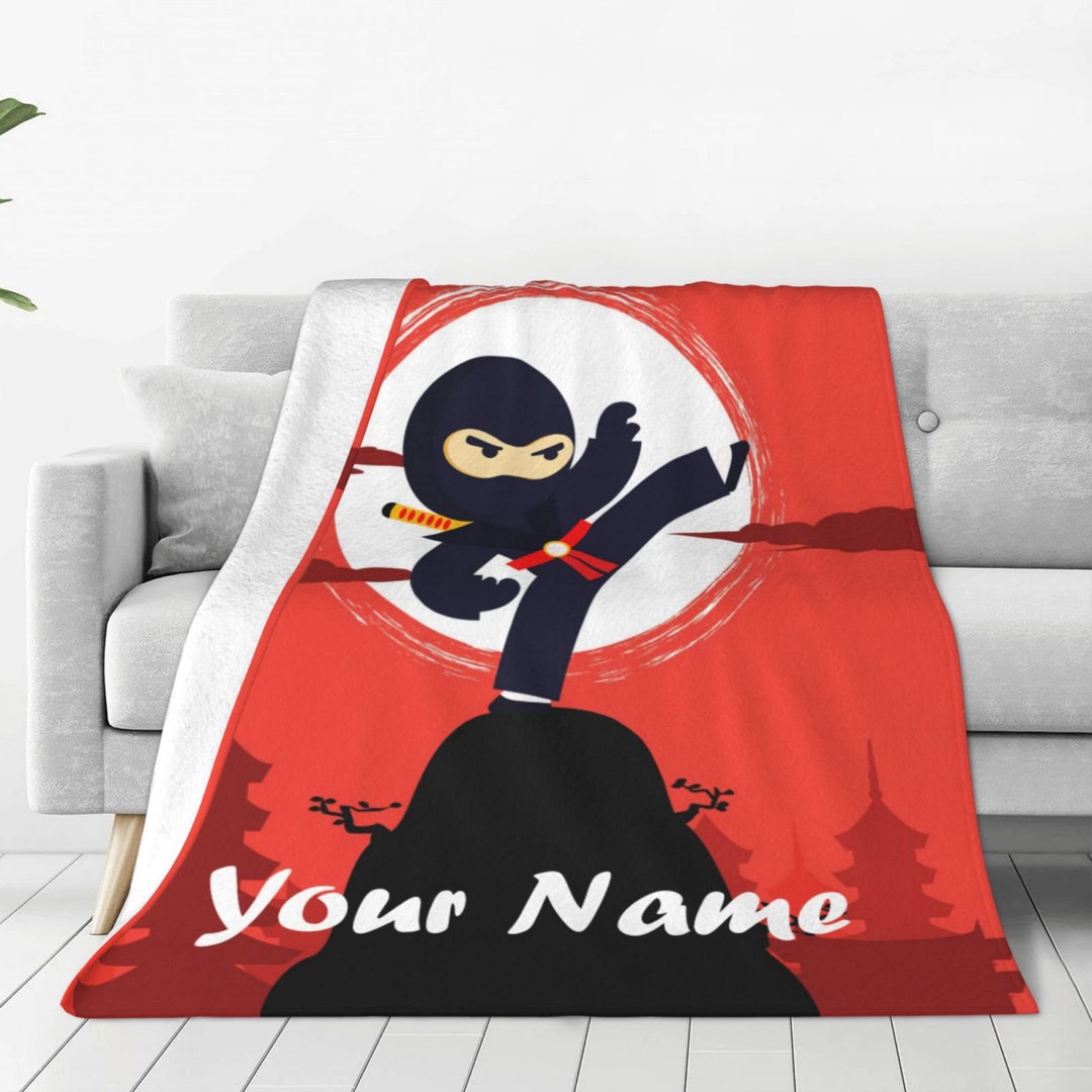 Ninja Custom Name Blanket, Shinobi Throw Blanket, Ninja Fleece Blanket ...