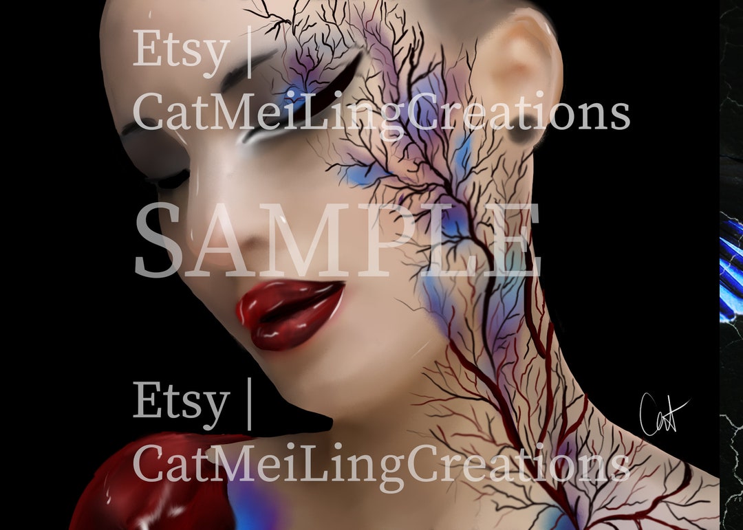 Female Portrait Digital Art - Etsy