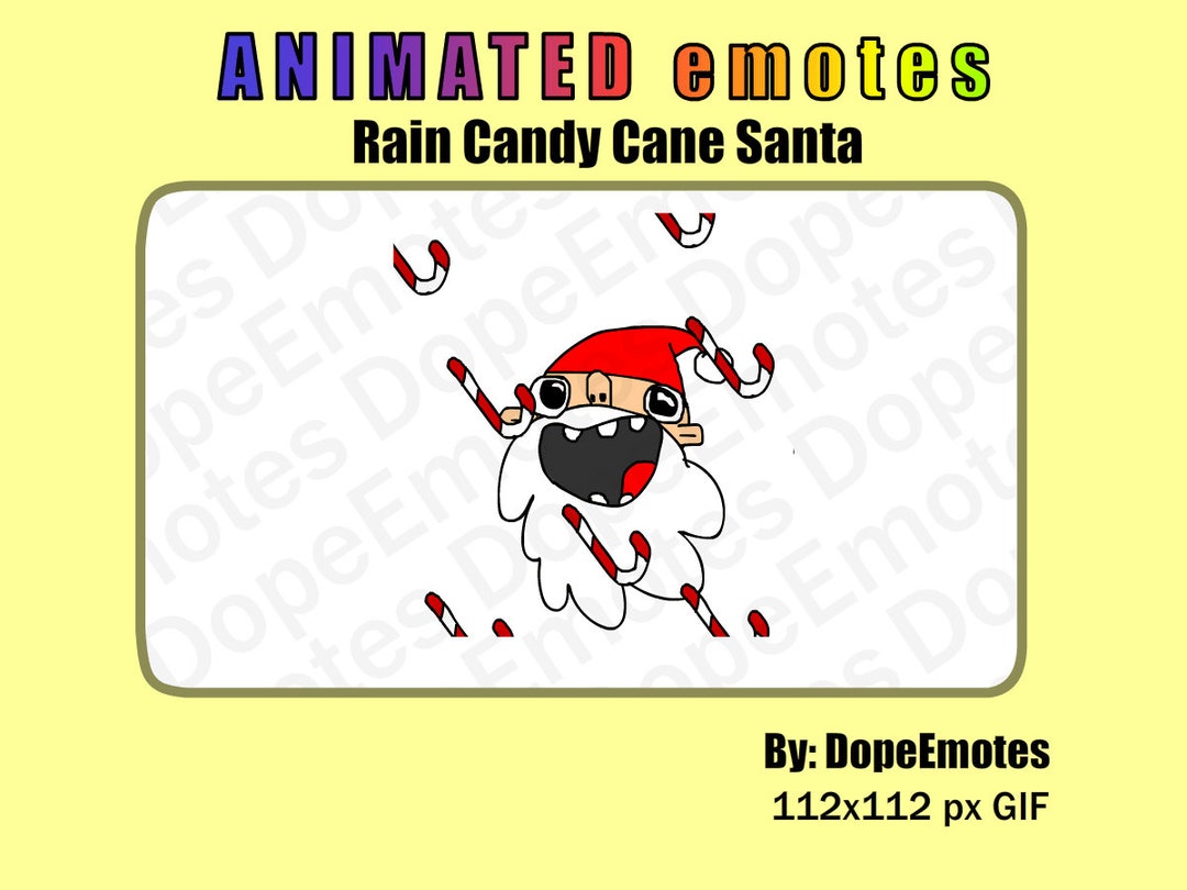 Animated Emotes Rain Candy Cane Santa Twitch / Discord / Meme / Youtube ...