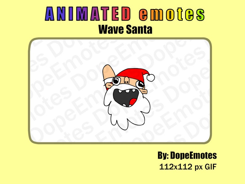 Animated Emotes Santa Wave Twitch / Discord / Meme / Youtube / - Etsy