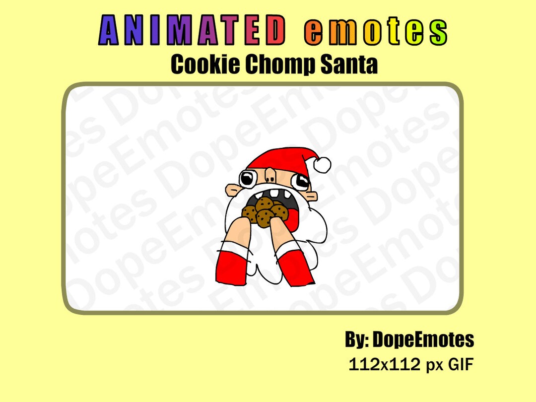Animated Emotes Santa Cookie Chomp Twitch / Discord / Meme / Youtube ...