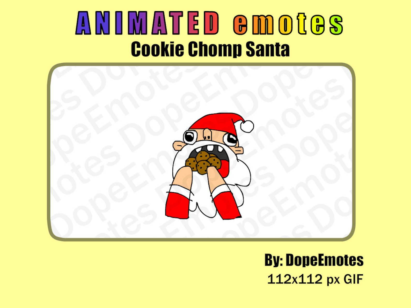 Animated Emotes Santa Cookie Chomp Twitch / Discord / Meme / Youtube ...
