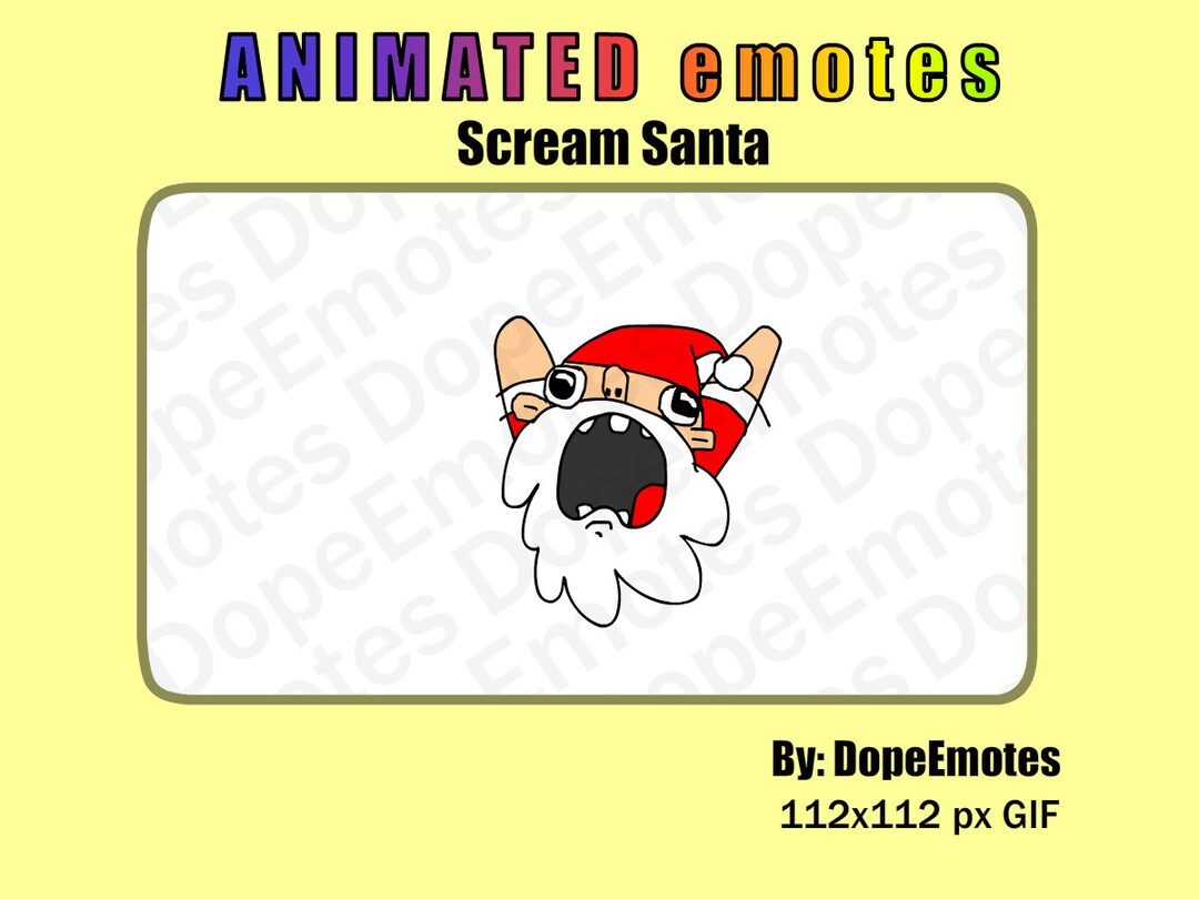 Animated Emotes Santa Scream Twitch / Discord / Meme / Youtube ...