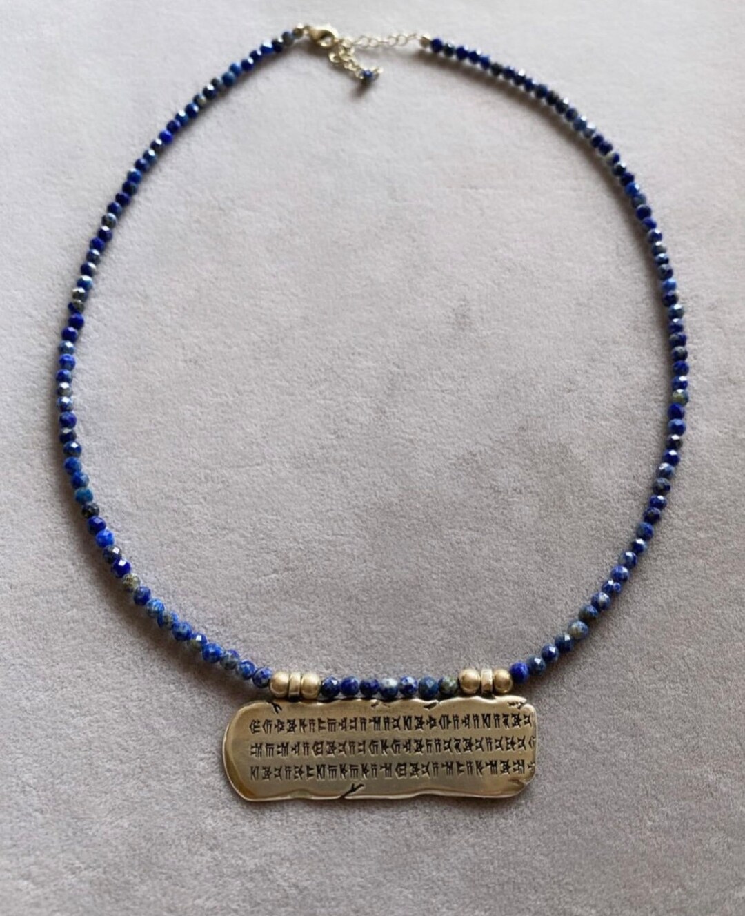 Eternal Romance: the Oldest Love Poem Silver Necklace With Lapis Lazuli ...