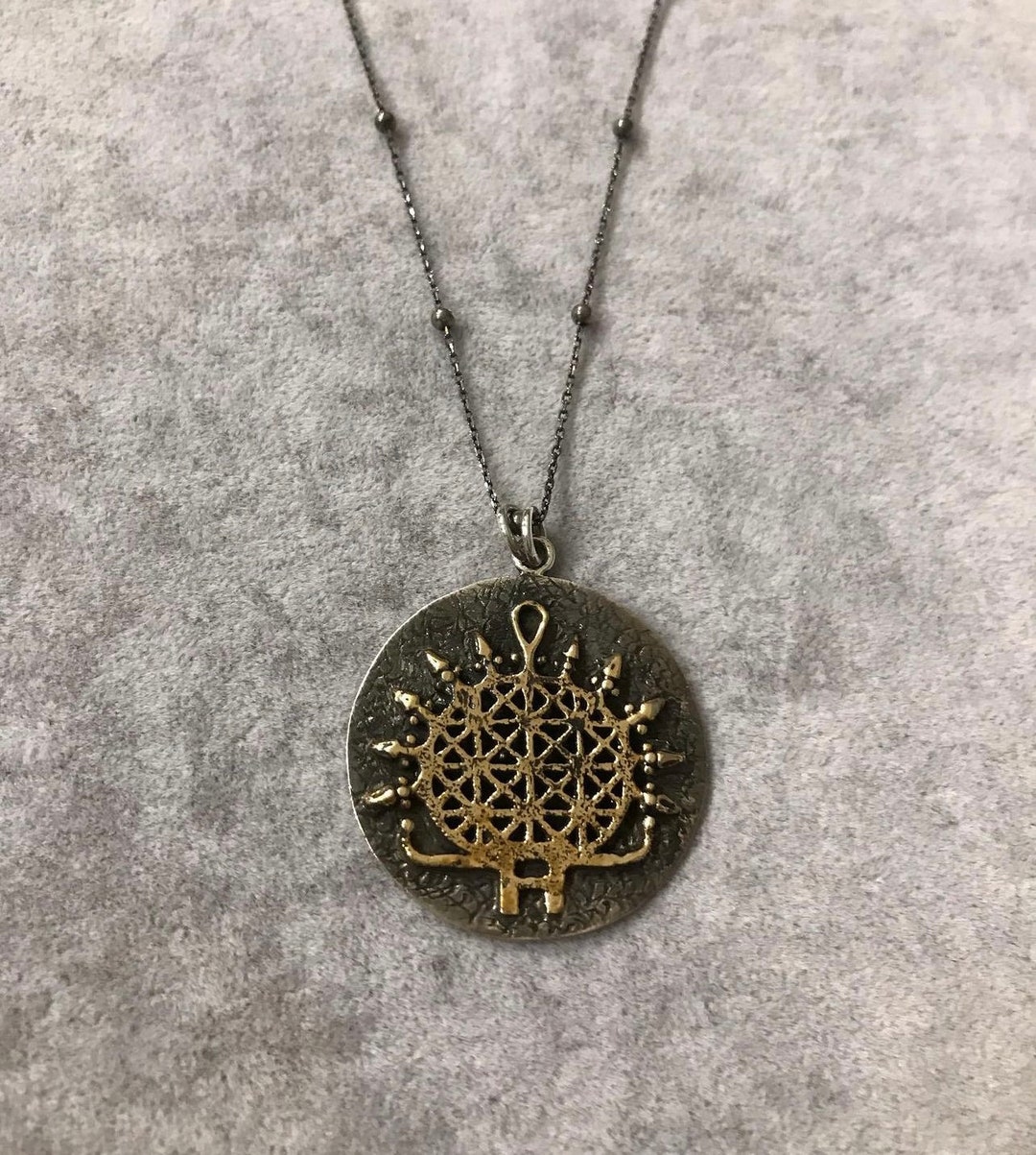 Radiant Elegance: Handcrafted Hittite Sun Disc Sterling Silver Necklace ...