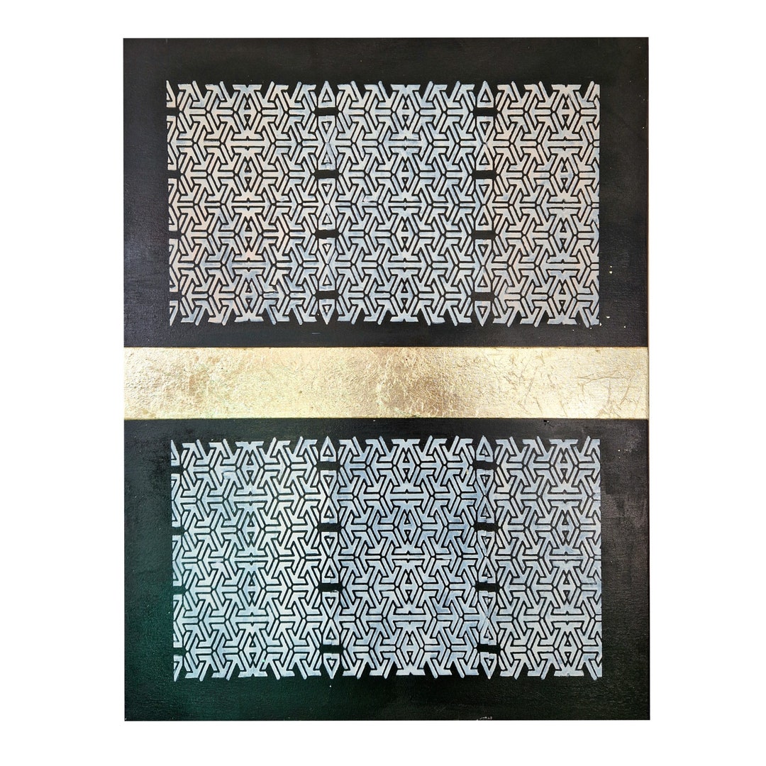 Symmetrische Rust Canvas Schilderij Handgemaakt Moderne Schilderij ...