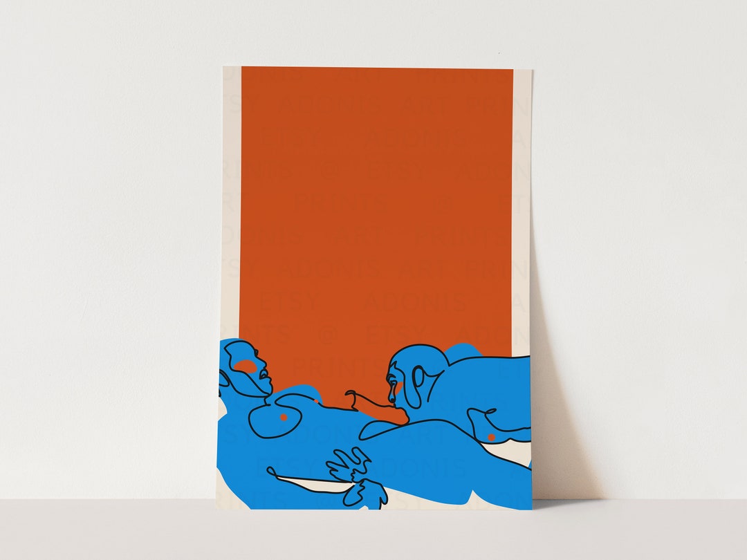 Abstract Gay Art Print Gay Wall Art Gay Sex Art Minimalist Etsy