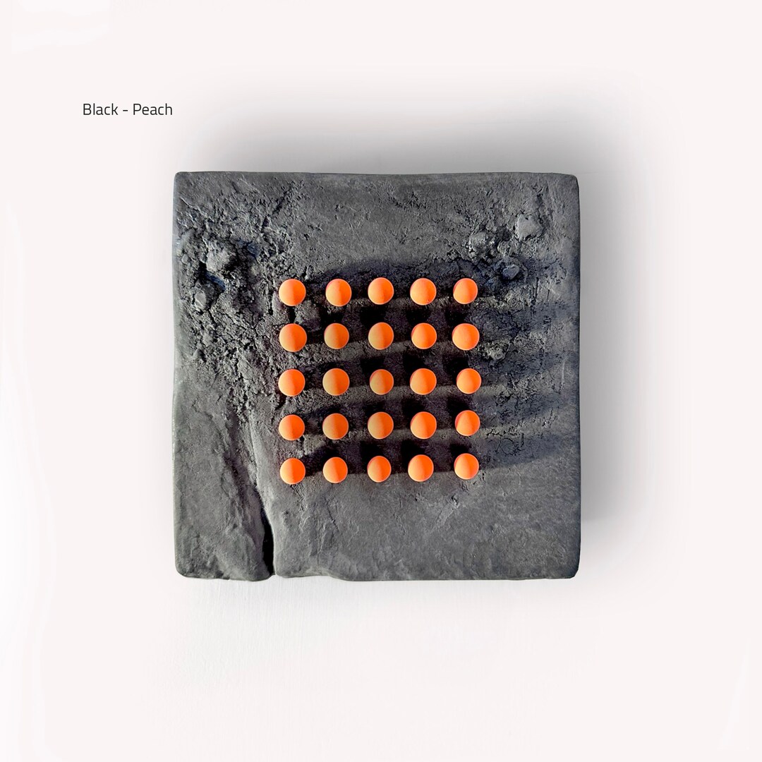 Sculptural Dot Wall Object FUNNY DOTS | Black Base, Hand-sculpted ...