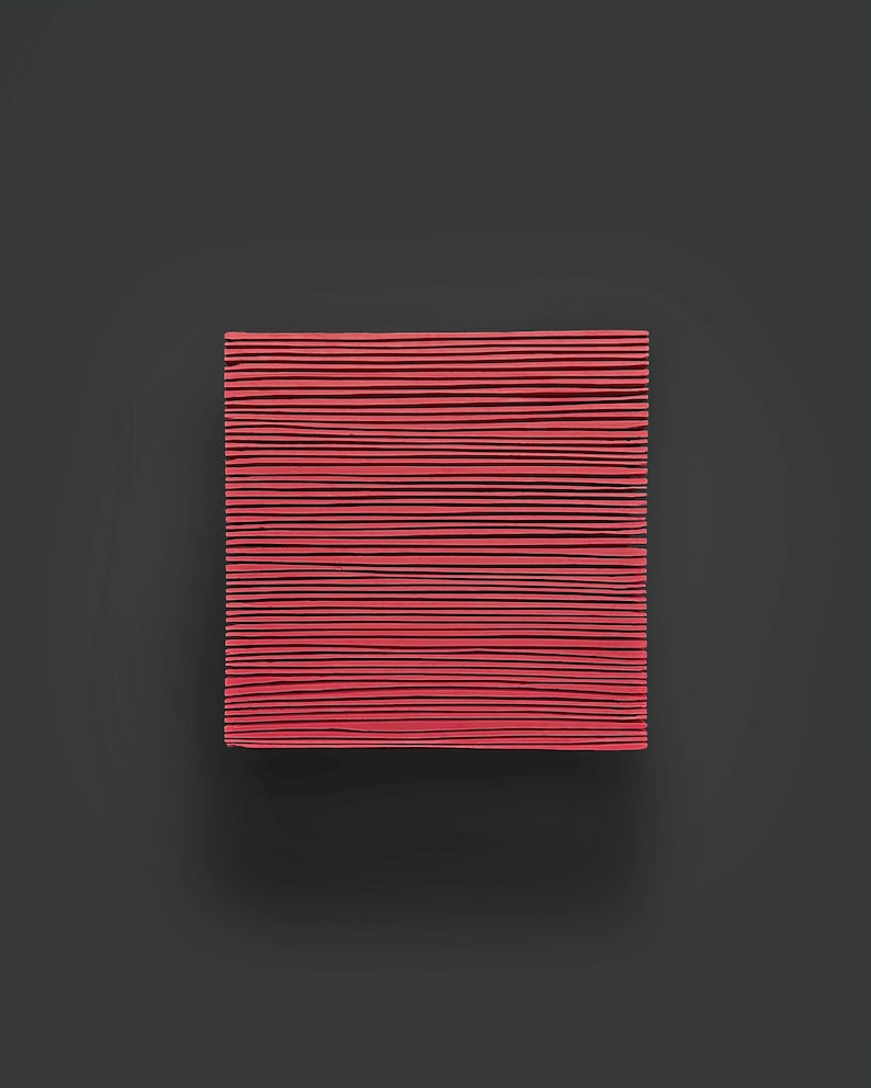 Red Bas-relief Sculpture SHADOW | Hand-sculpted Plaster Textured Wall ...