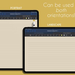 1 Subject Digital Notebook, Table of Contents, Yellow College Ruled ...