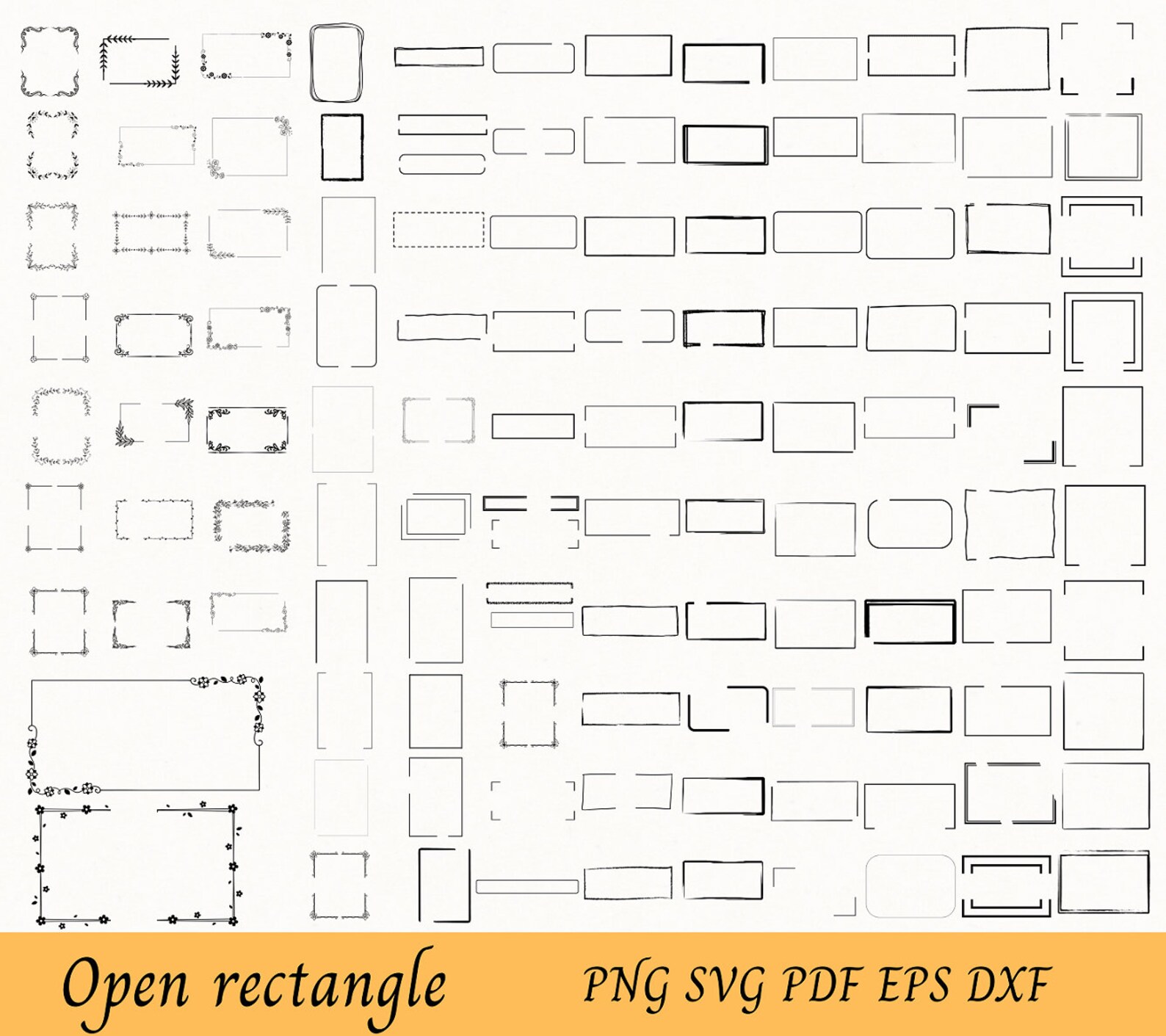 Open RECTANGLE SVG Split RECTANGLE Svg Rectangle Outline - Etsy