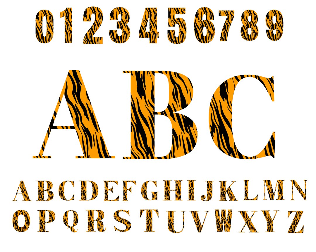 Tiger Font Animal Font Safari Font Tiger Print Font Tiger - Etsy