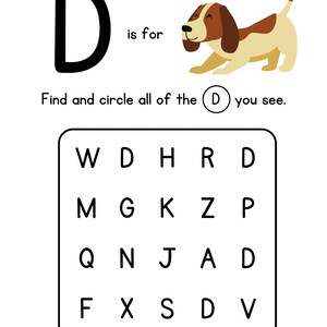 Letter D Activity Printable - Preschool Printable - Kindergarten ...