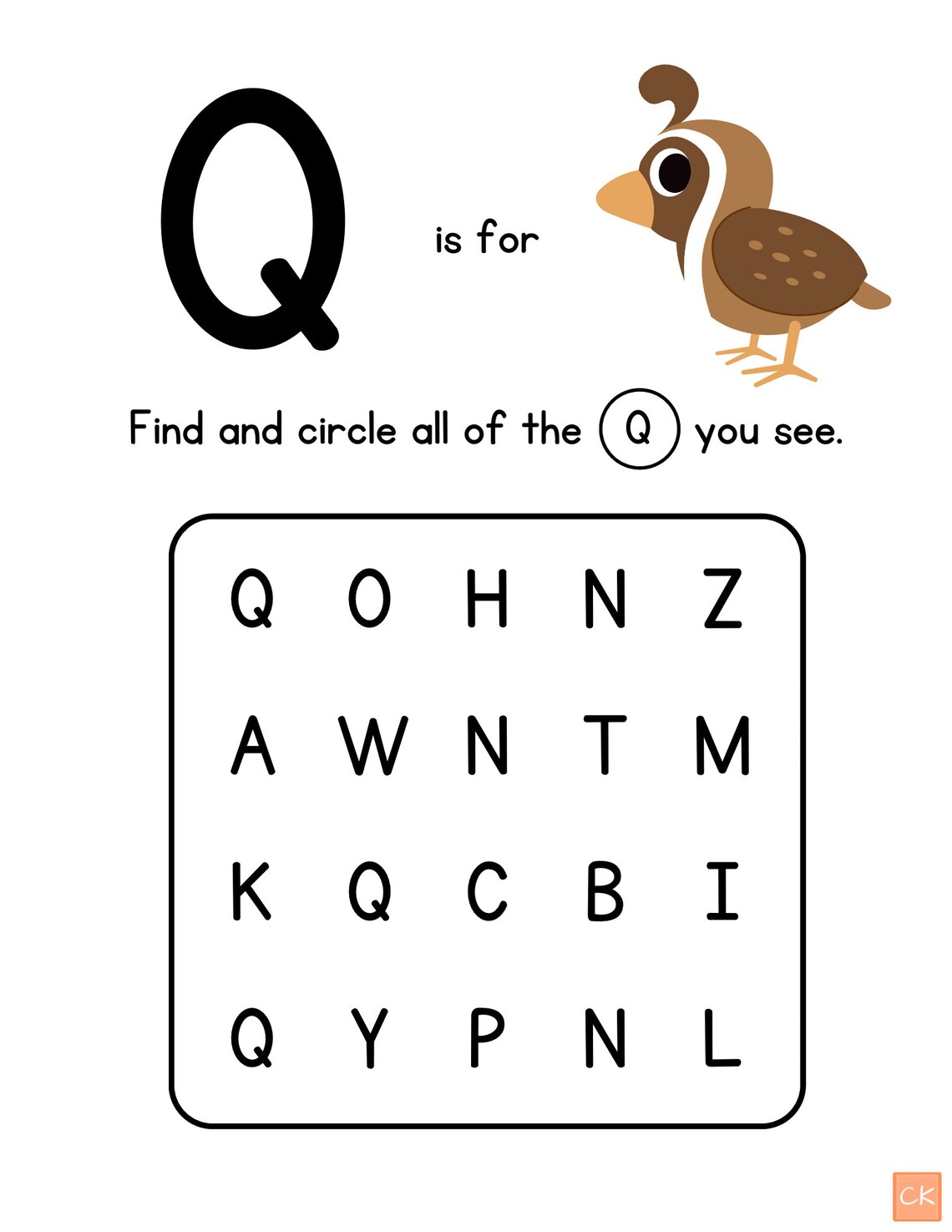 Letter Q Activity Printable - Preschool Printable - Kindergarten ...