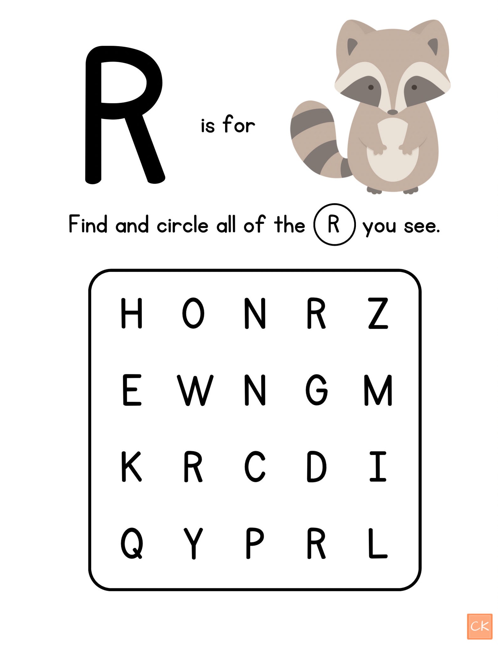 Letter R Activity Printable Preschool Printable Kindergarten Printable ...