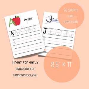 Uppercase Alphabet Trace Activity: Preschool Kindergarten Printable ...