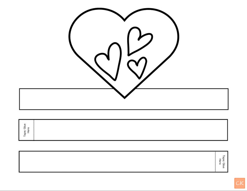 Valentines Day Crown Printable Valentine's Day Coloring Printable ...